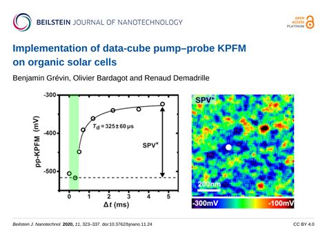 BJNANO Implementation Of Data Cube Pumpprobe KPFM On Organic Solar Cells