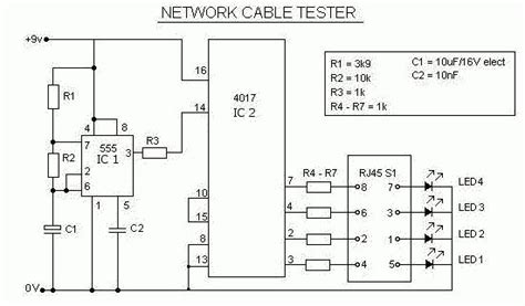 Network Rj45 Cable Tester Circuit Rj45