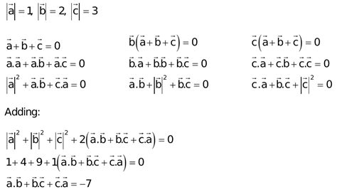If A 1 B 2 C 3 And A B C 0 Then The Value Of Ab Bc Ca Equals