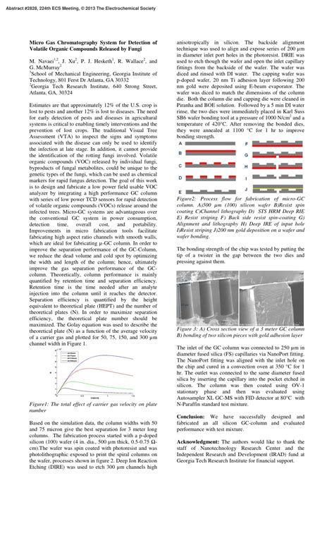 Pdf Micro Gas Chromatography System For Detection Of Volatile Organic Compounds Released By Fungi