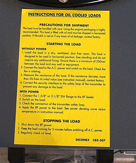 Diconex Oil Cooled Rf Coaxial Termination Dummy Load 5kw 50 Ohm English