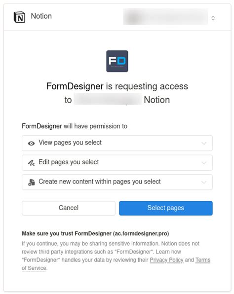 integration of formdesigner with notion tables formdesigned knowledge