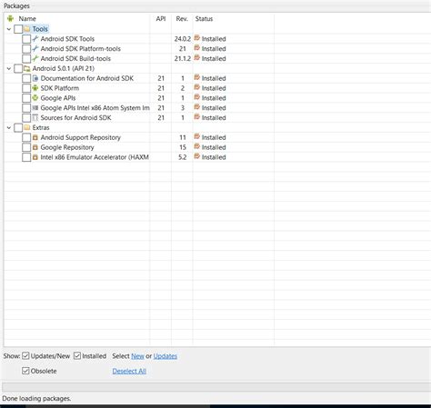 Android Sdk Manager Doesnt Show Older Apis Stack Overflow