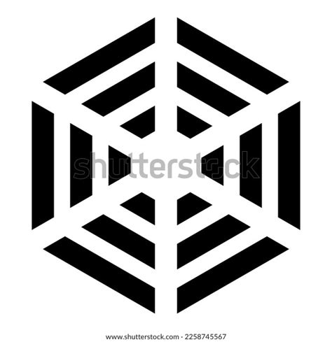 Monochrome Vector Graphic Hexagonal Icon Which Stock Vector Royalty