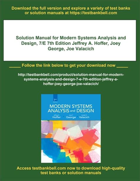 Solution Manual For Modern Systems Analysis And Design 7 E 7th Edition Jeffrey A Hoffer Joey