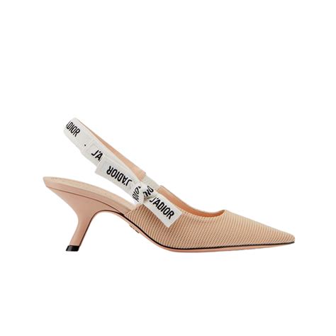W 디올 자디올 슬링백 펌프스 테크니컬 패브릭 누드 Dior Kream
