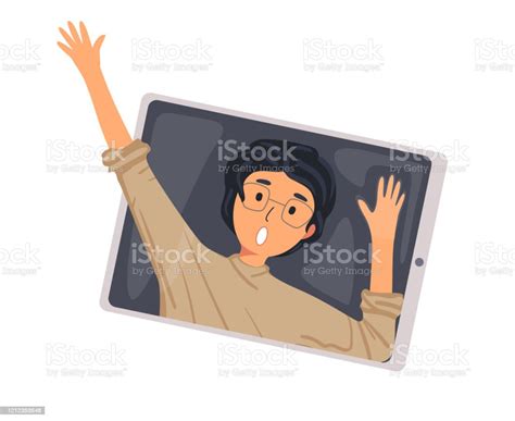 사람이 태블릿이나 스마트 폰에 익사 소셜 미디어의 영향과 중독 평면 만화 스타일의 벡터 일러스트레이션입니다 소셜 네트워크에 대한