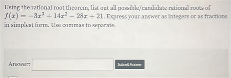 solved using the rational root theorem list out all possible