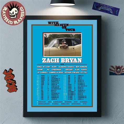 Zach Bryan With Heaven On Tour 2026 Schedule Tour Dates Home Decor