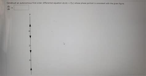 Solved Construct An Autonomous First Order Differential