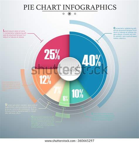 Colorful Business Pie Chart Your Documents Stock Vector Royalty Free 360665297