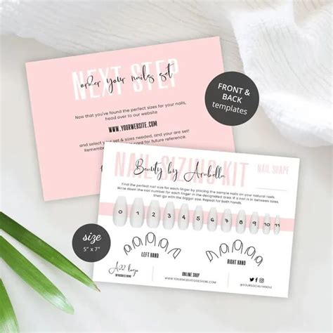 Nail Sizing Kit Template Editable False Nails Size Guide Printable Nail Extensions Try On Kit