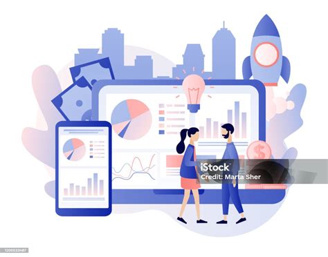 온라인 비즈니스 개념입니다 작은 사람들이 거래의 결론 새로운 스타트업의 시작 인터넷에 대한 글로벌 협력 현대 평면 만화