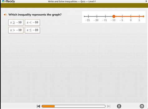 Which Inequality Represents The Graph I Ready Write And Solve Inequalities Quiz Level Which