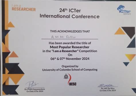 mohamed fathir on linkedin research icter2024 innovation grateful