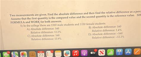Solved Two Measurements Are Given Find The Absolute