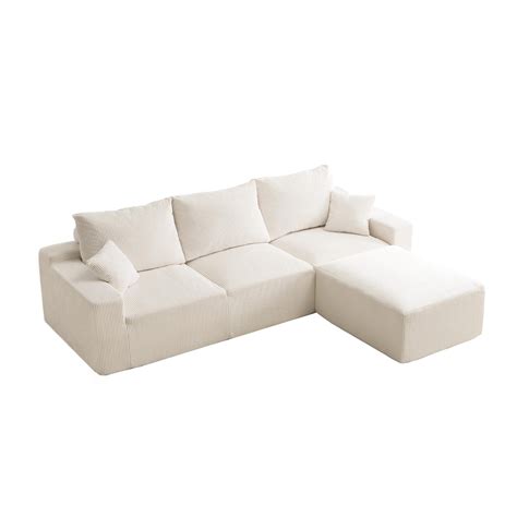 Mercer41 110 L Shaped Sectional Sofa Full Compression 3 Seater Cloud