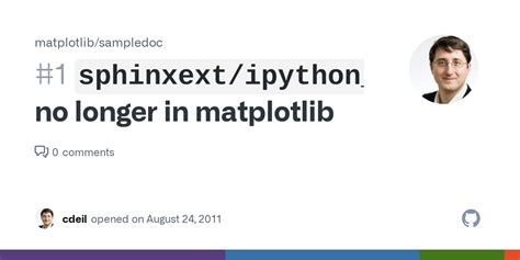 `sphinxext ipython directive py` no longer in matplotlib · issue 1 · matplotlib sampledoc · github