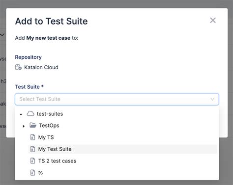 Add A Katalon Cloud Studio Beta Test Case To A Test Suite Katalon Docs