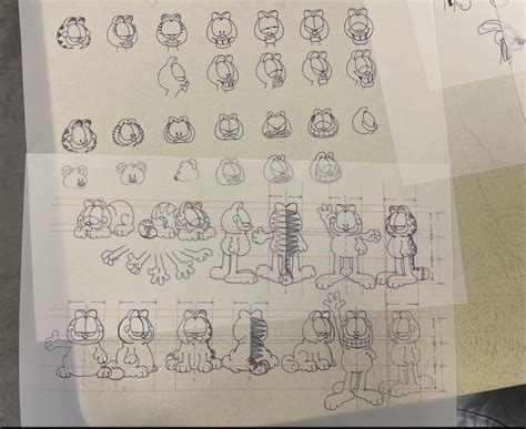 Garfield Hand Drawn Model Sheets Done By Gary Barker Rgarfield