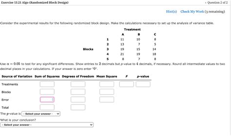 Solved Exercise 1321 Algo Randomized Block Design