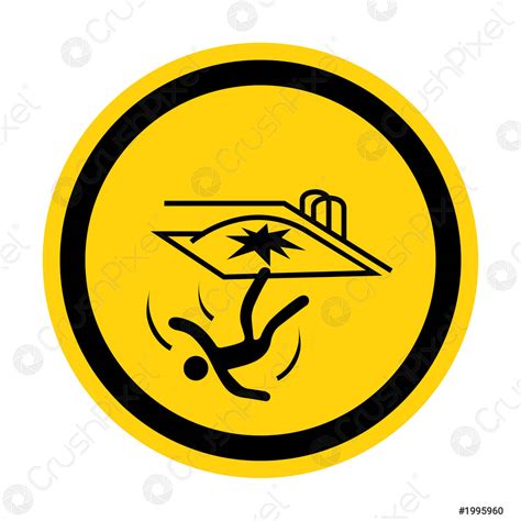 Fall Hazard Symbol Sign Vector Illustration Isolate On White