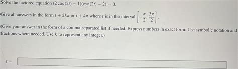 Solved Solve The Factored Equation