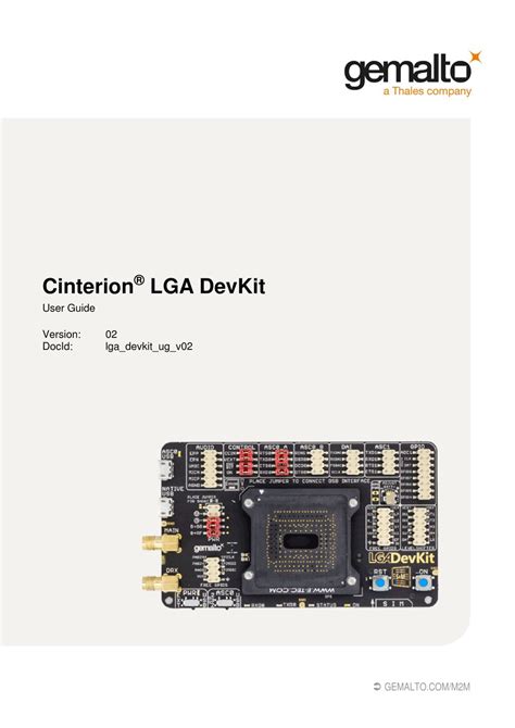 Gemalto Cinterion Lga Devkit Adapter User Manual Manualslib