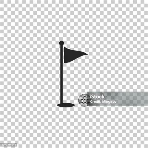 골프 공 그리고 플래그 아이콘이 투명 한 배경을에 고립 된 구멍 골프 코스입니다 공 하 고 구멍에 말뚝으로 표시 한다입니다 스포츠 개념입니다 평면 디자인입니다 벡터 일러스트