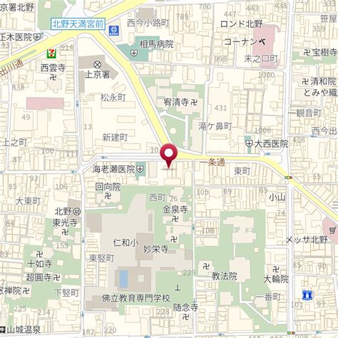 京都府京都市上京区一条通御前通東入西町24 の地図 Mapfan
