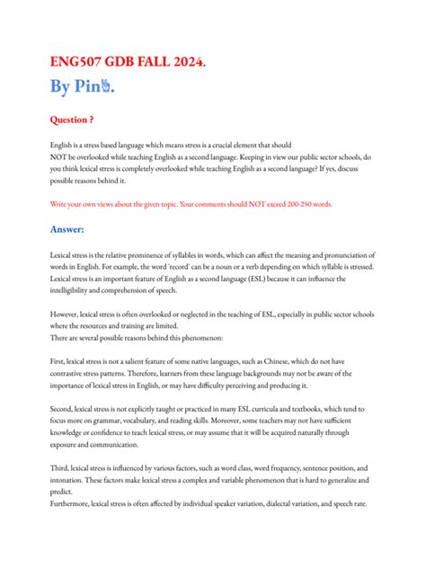 Eng507 Gdb Fall 2024 By Pin Pdf