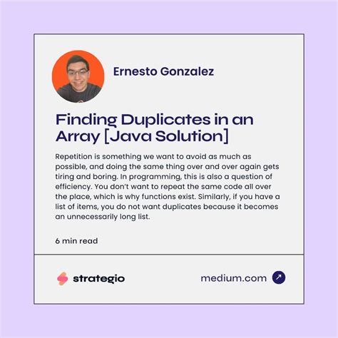 Strategio On Linkedin Duplicates Array Java Tech Bootcamp Techtraining Arraylist Hashmap