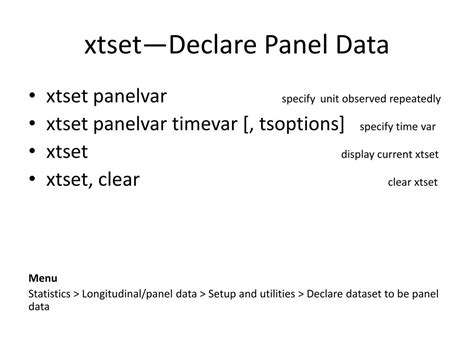 Ppt Advanced Stata Workshop Powerpoint Presentation Free Download