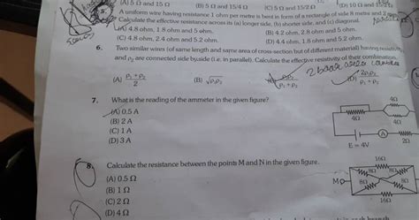 Calculate The Resistance Between The Points M And N In The Given Figure