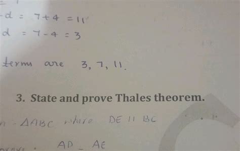 State And Prove Thales Theorem StudyX