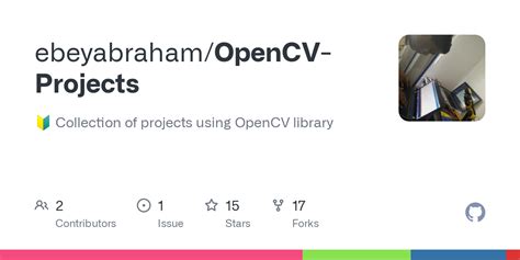 Github Ebeyabraham Opencv Projects Beginner Collection Of Projects