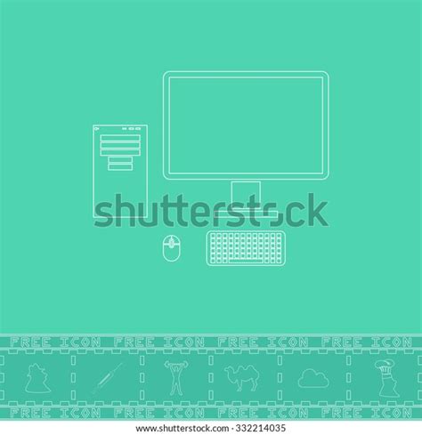 Computer Case Monitor Keyboard Mouse White Stock Vector Royalty Free