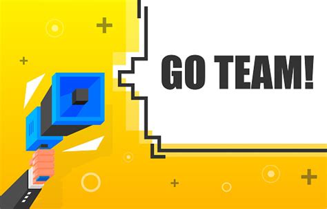 팀 배너 템플릿을 이동합니다 메가폰을 사용한 마케팅 전단지 등분 및 픽셀 스타일 소매 프로모션 및 공지를 위한 템플릿입니다 벡터