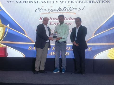 Krishna Mohan Singh On Linkedin I Am Happy To Share That We Acheived Best Safety Excellence Award