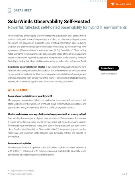 Observability Self Hosted Datasheet 3 Pdf