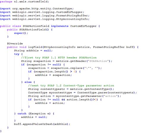 Weblogic Server Logging The Soap Action In The Accesslog Conclusion Amis Technology Blog