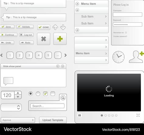 Web User Interface Elements Royalty Free Vector Image
