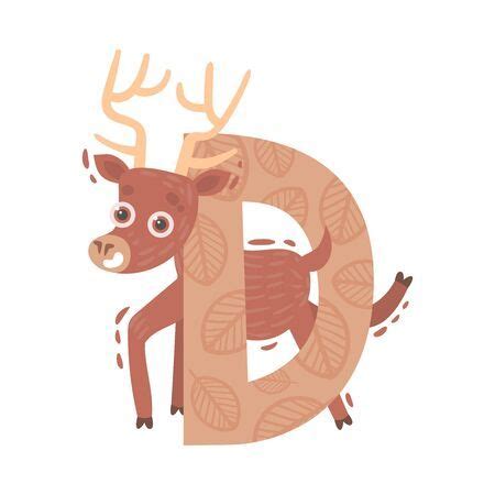 Cartoon Deer With The Letter D