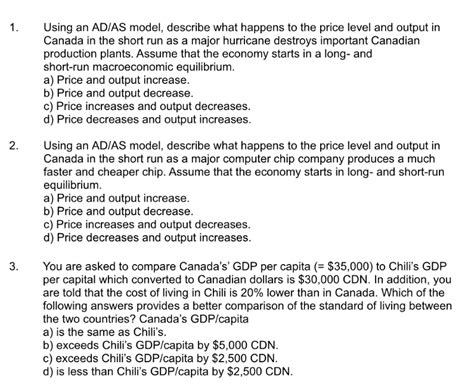 Solved Using An AD AS Model Describe What Happens To The Chegg Com