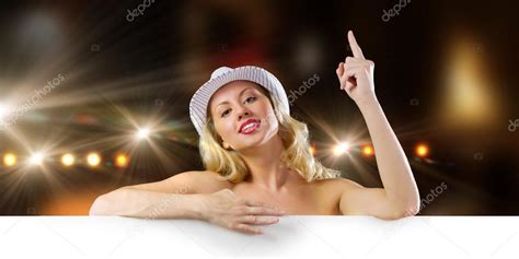 Naked Girl With Banner Stock Photo By SergeyNivens