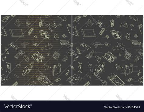 Arduino Hardware Seamless Blueprints Royalty Free Vector