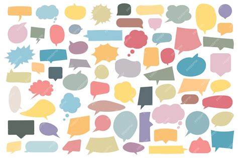 연설 거품의 큰 집합입니다 벡터 일러스트 레이 션 프리미엄 벡터