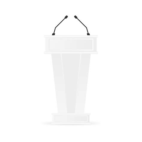 화이트 클린 포디움 트리뷴 연단 스탠드 프리미엄 벡터