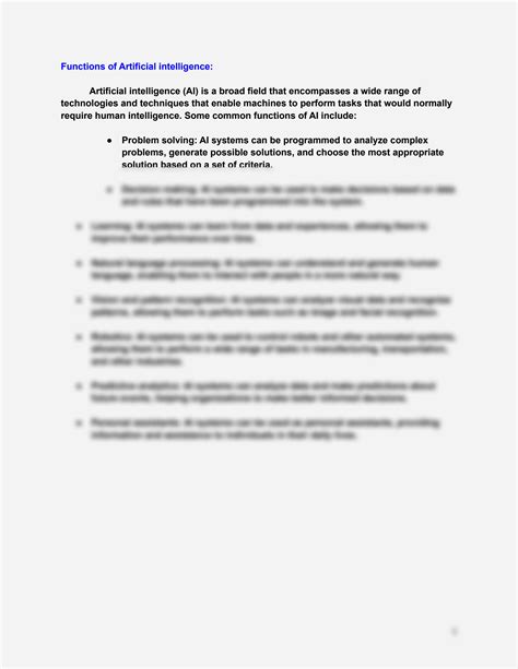 Solution Functions Of Artificial Intelligence Study Notes Studypool