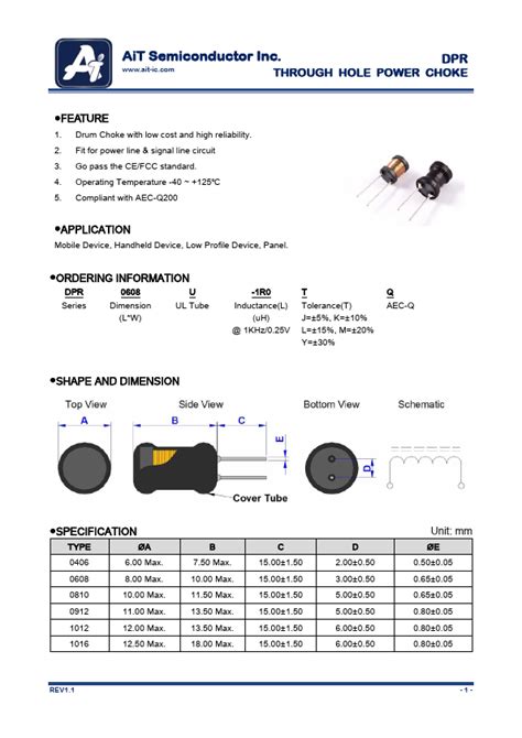 DPR U Datasheet AiT Semiconductor
